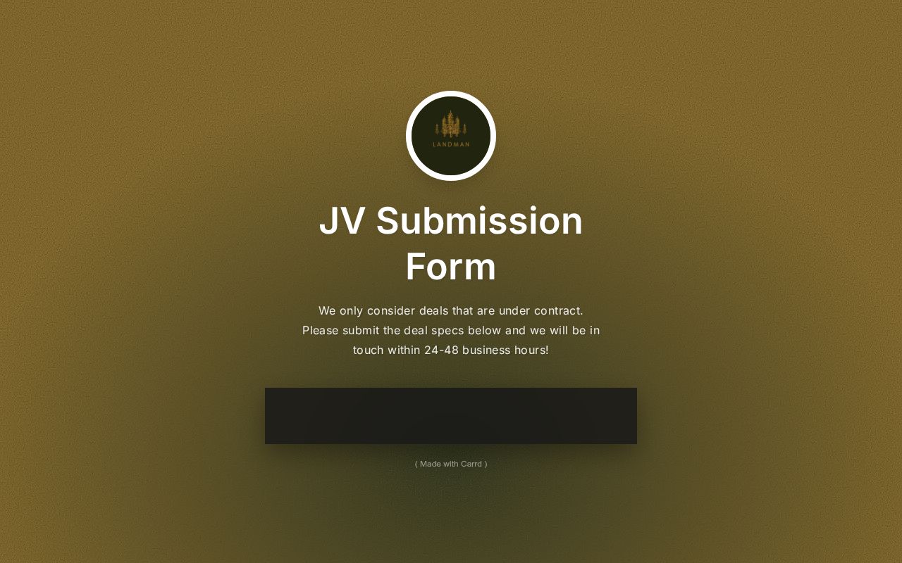 JV Submission Form